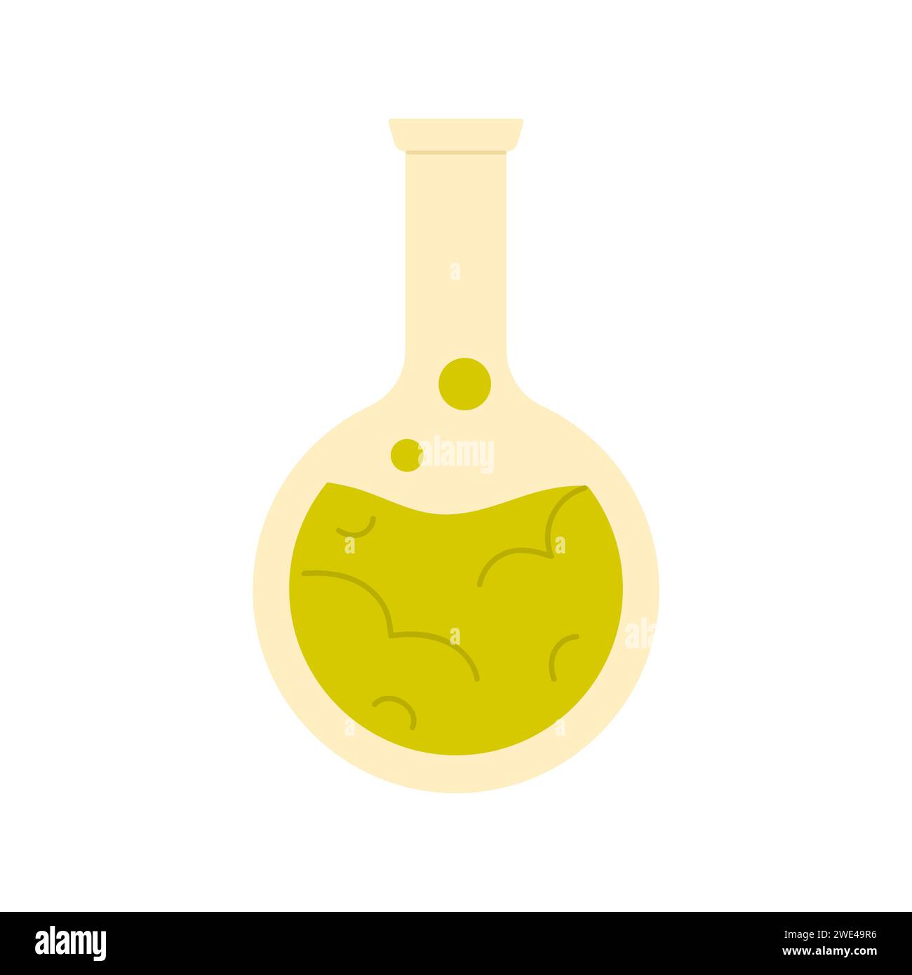 Flask with magic green potion. Wizard poison elixir, occult witch ...