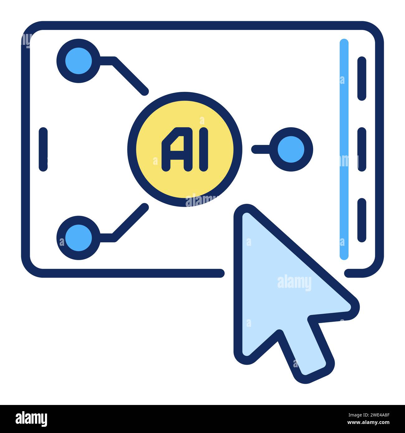 Mouse Click on Smartphone with AI vector Artificial Intelligence ...