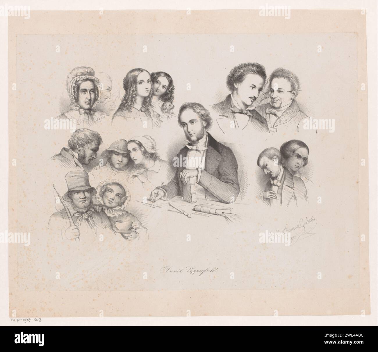 Charles Dickens in the midst of figures from David Copperfield ...