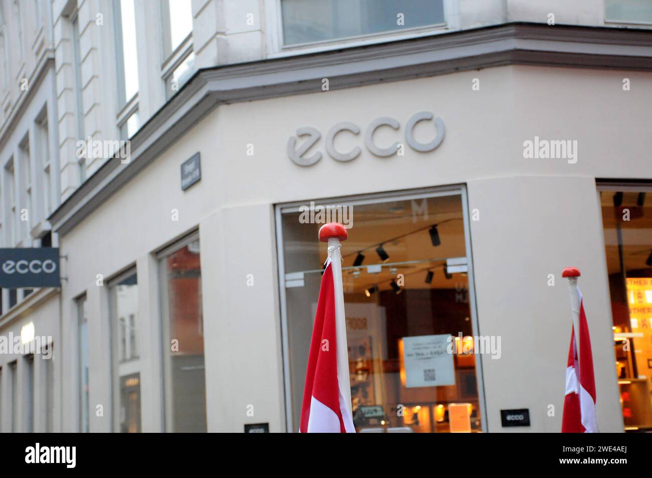 Copenhagen, Denmark /23 January 2024/.Danih brand name Ecco store on ...