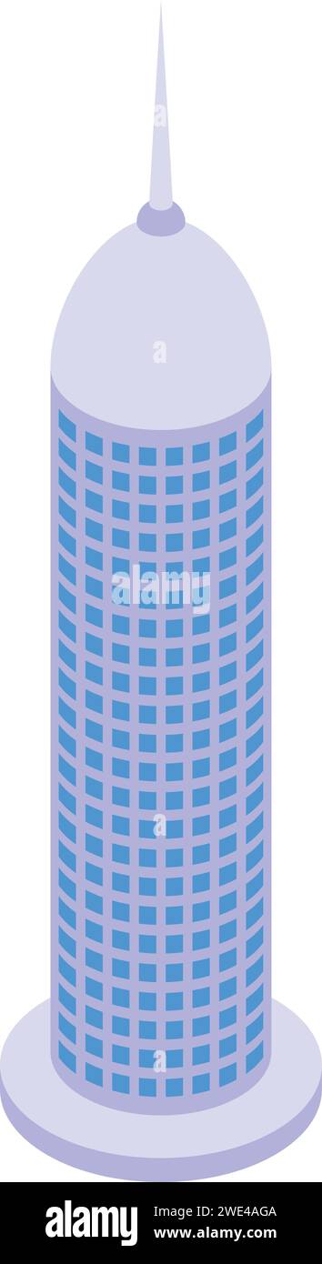 Business city tower icon isometric vector. Sport building. Urban center ...