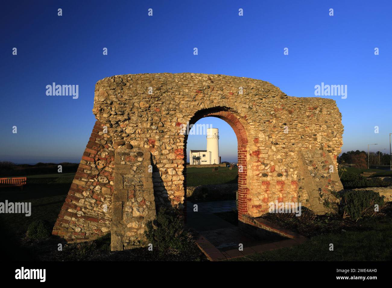The ruins of St Edmund's Chapel, Hunstanton town, North Norfolk coast ...