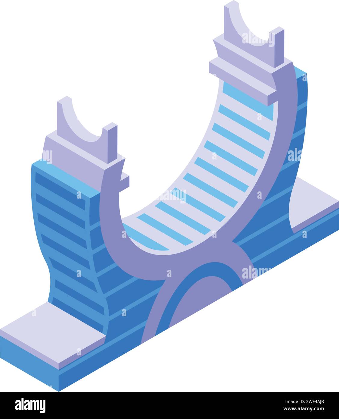 Glass moon building icon isometric vector. Nation tourism. Center ...