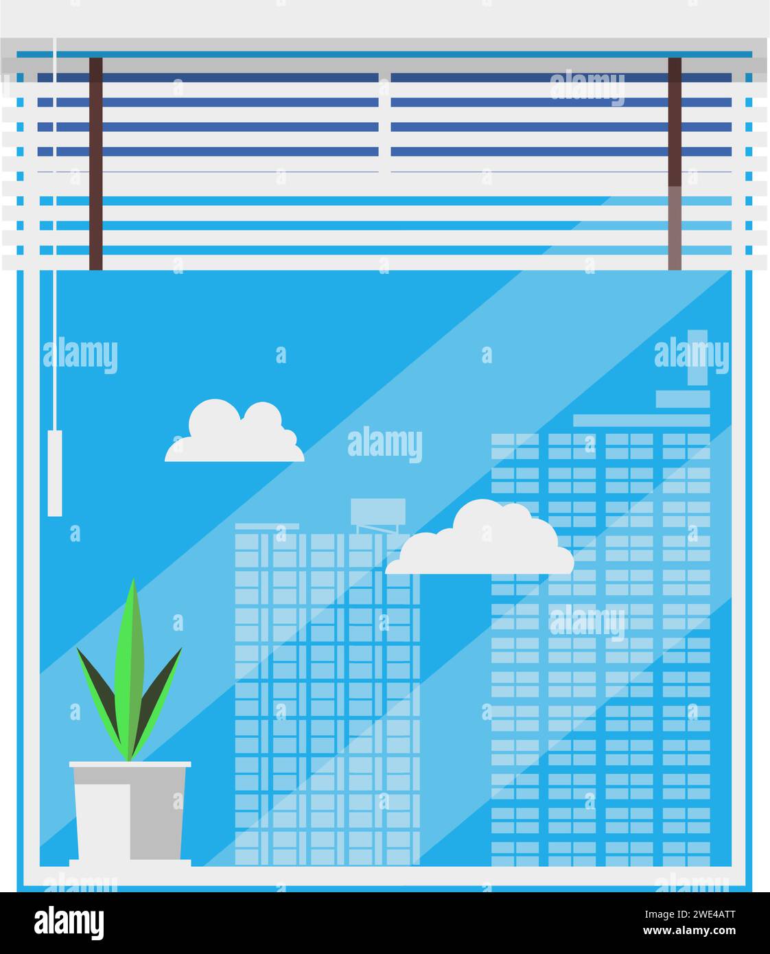 Vector room window flat business office interior Stock Vector Image ...