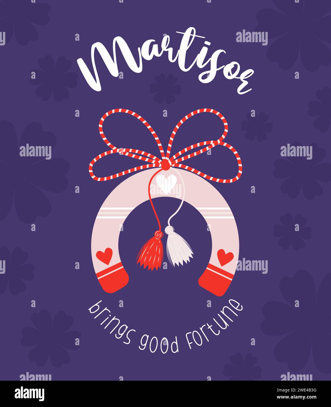 Martisor holiday. Martenitsa, Red and white thread amulet hanging on ...