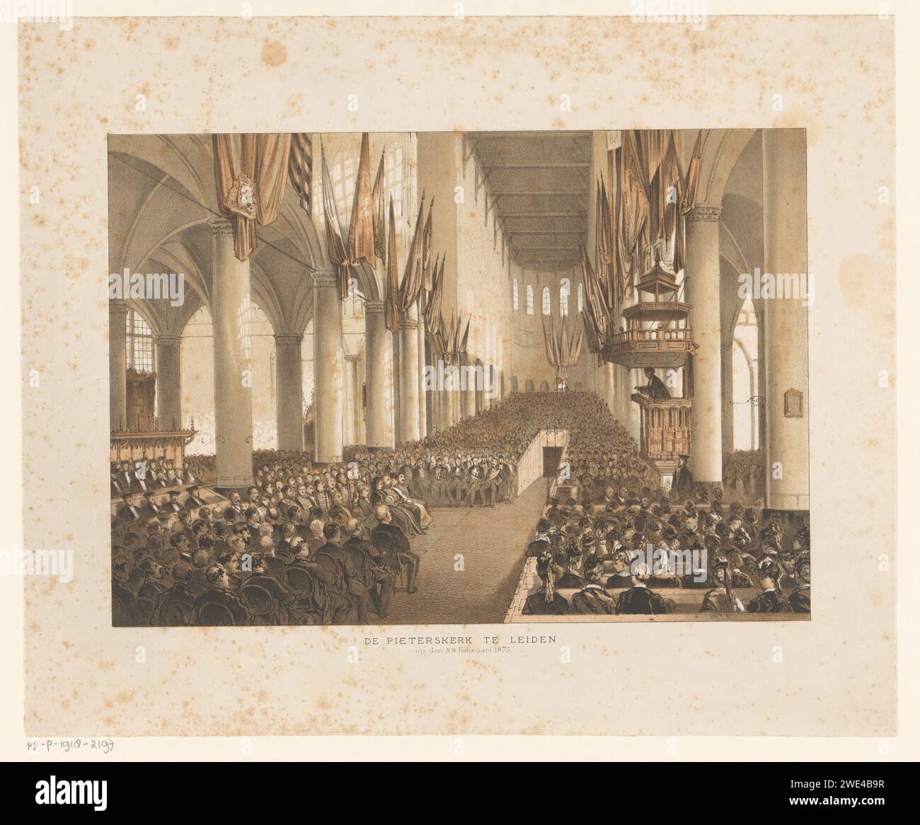 Interior of the Pieterskerk in Leiden during the third century ...