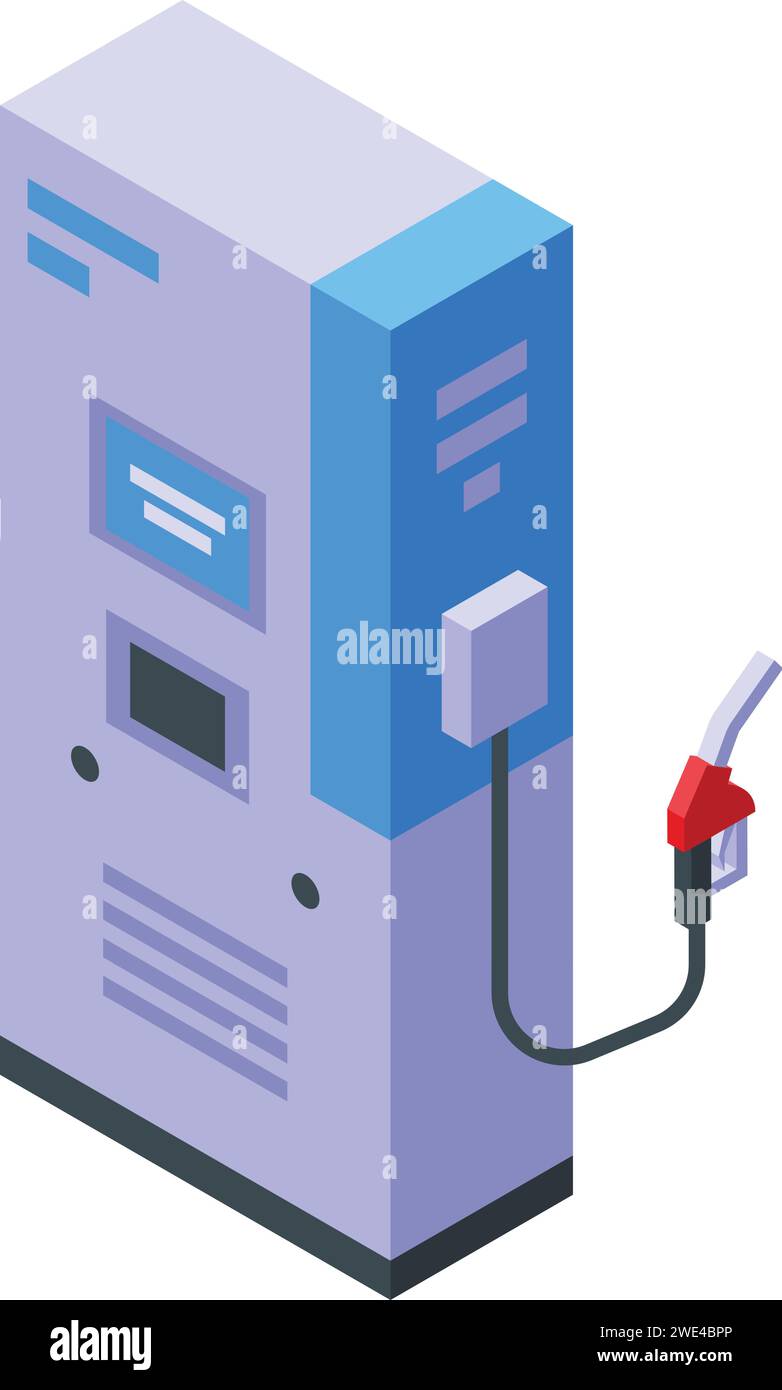 Hydrogen station icon isometric vector. Fueling creation. Advanced bio ...