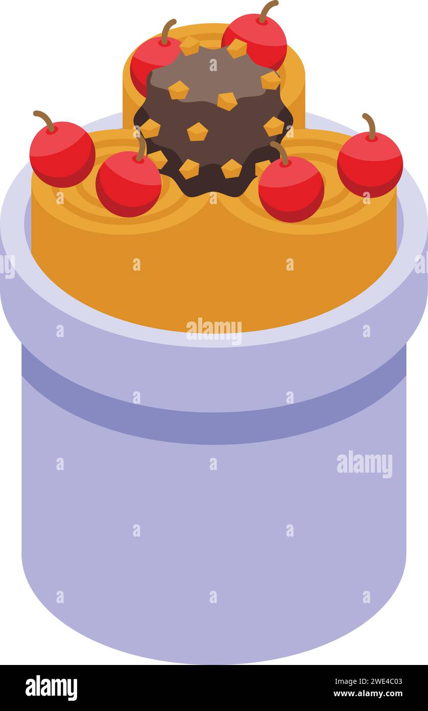 Berry ice cream food icon isometric vector. Stir fried. Menu party ...