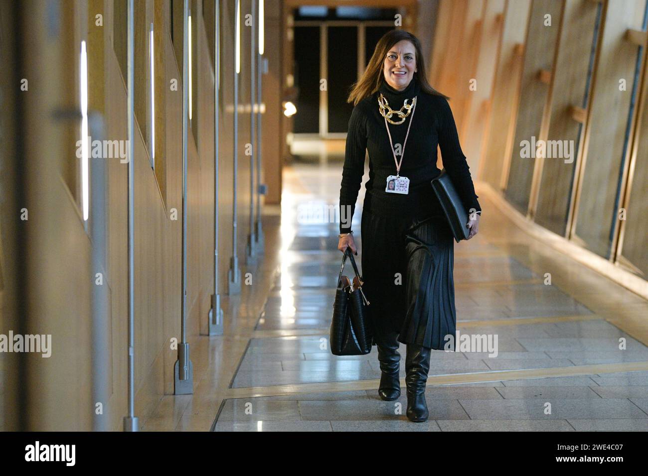 Edinburgh Scotland, UK 23 January 2024. Collette Stevenson MSP at the ...