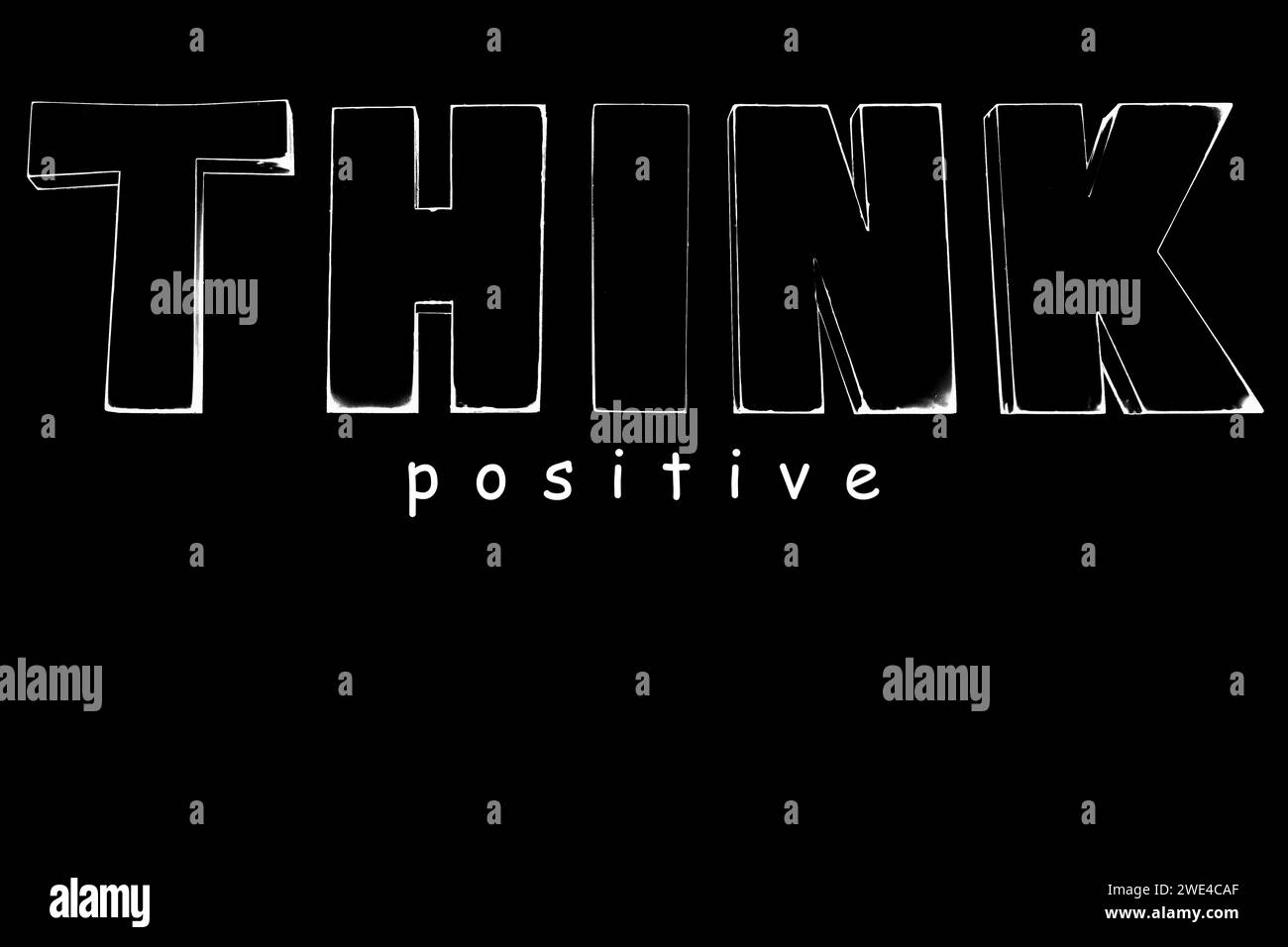 Think positive text, positive lifestyle, motivational quote ...
