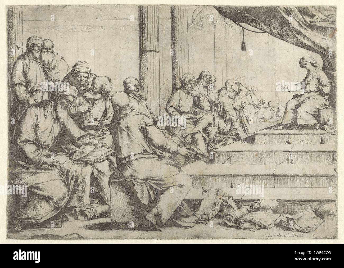 Christ between the scribes in the Temple, Luca Giordano, After ...