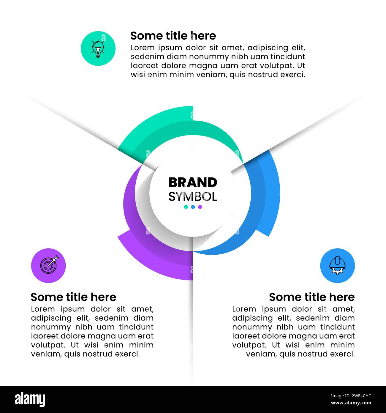Infographic template with icons and 3 options or steps. Circle in the ...