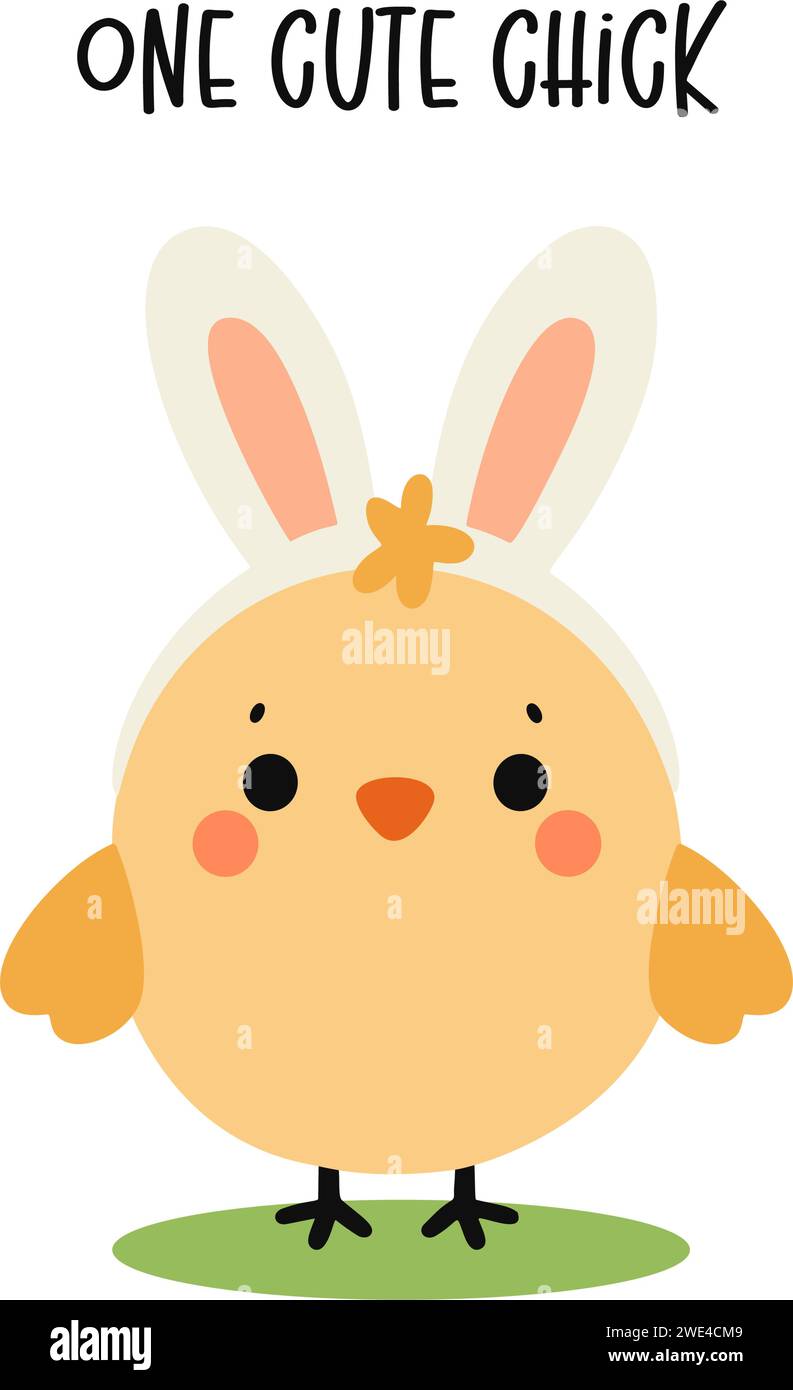 Cute easter chick. Happy Easter vector illustration Stock Vector Image ...