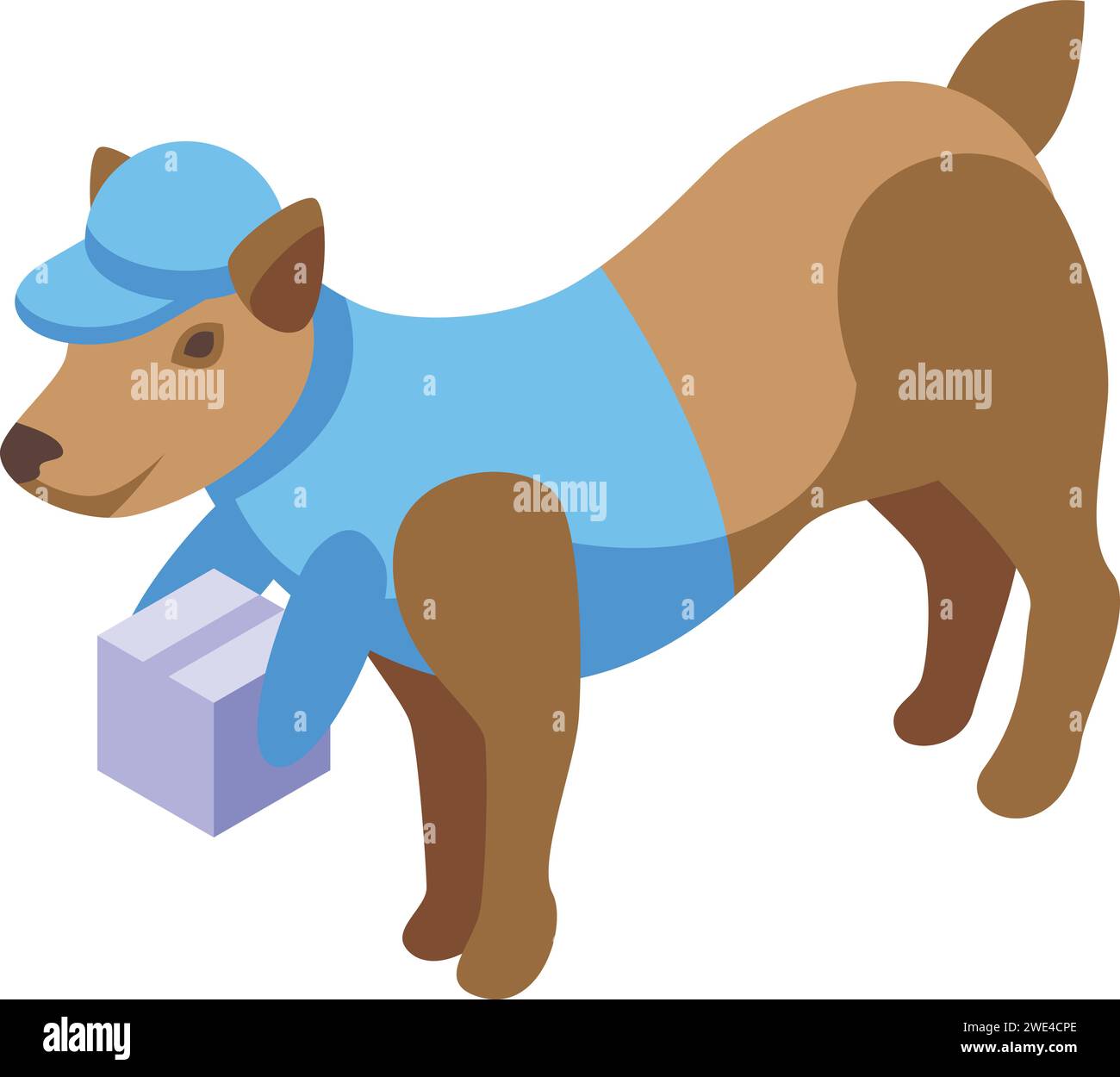 Dog costume courier icon isometric vector. Furry puppy. Celebration ...
