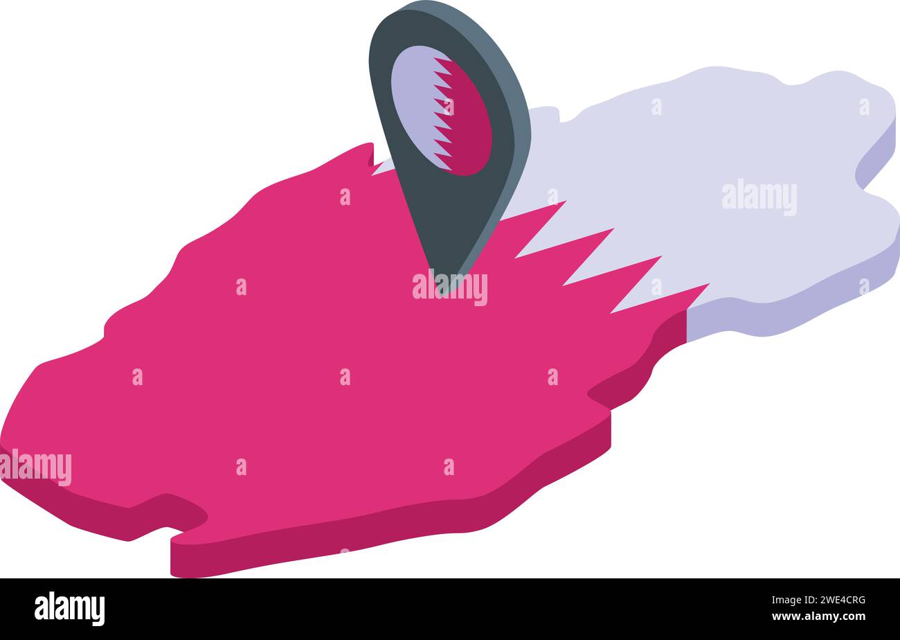 Qatar landmark icon isometric vector. Center structure. Pride arena ...