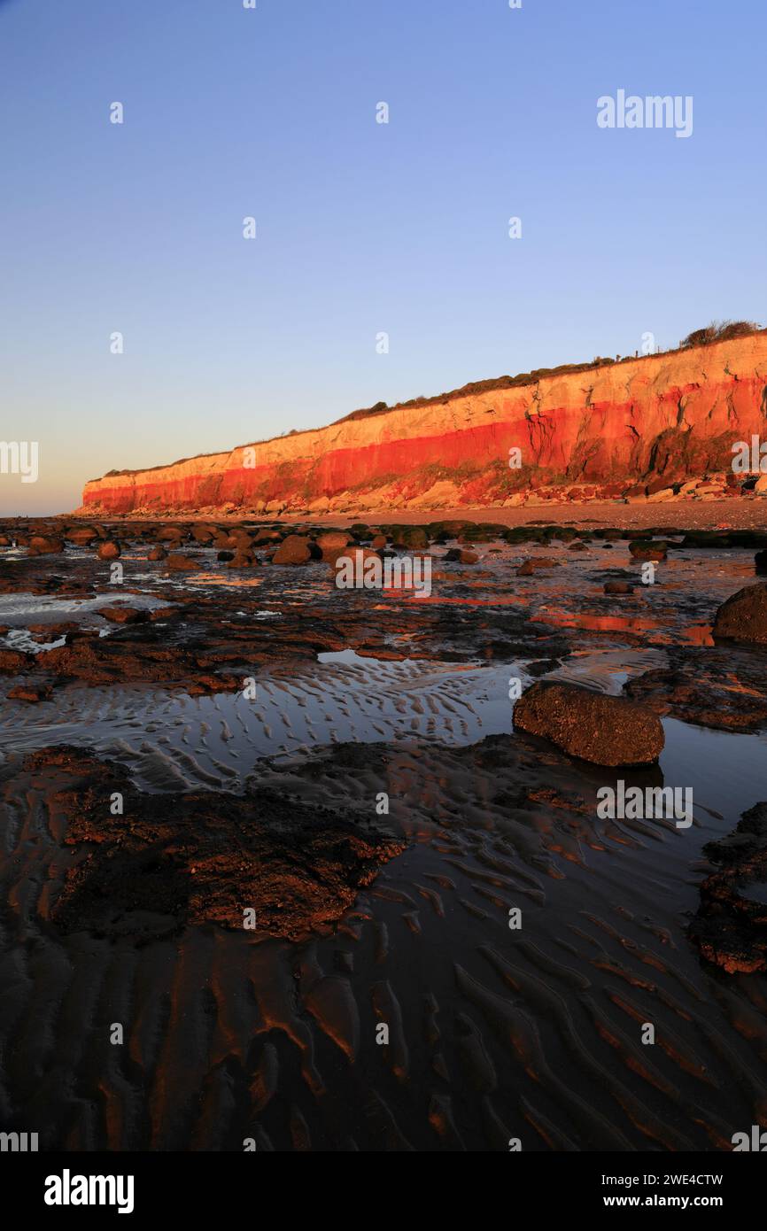 The Brownstone and Chalk Cliffs; Hunstanton town; North Norfolk Coast ...