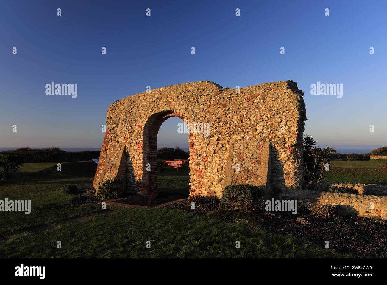 The ruins of St Edmund's Chapel, Hunstanton town, North Norfolk coast ...