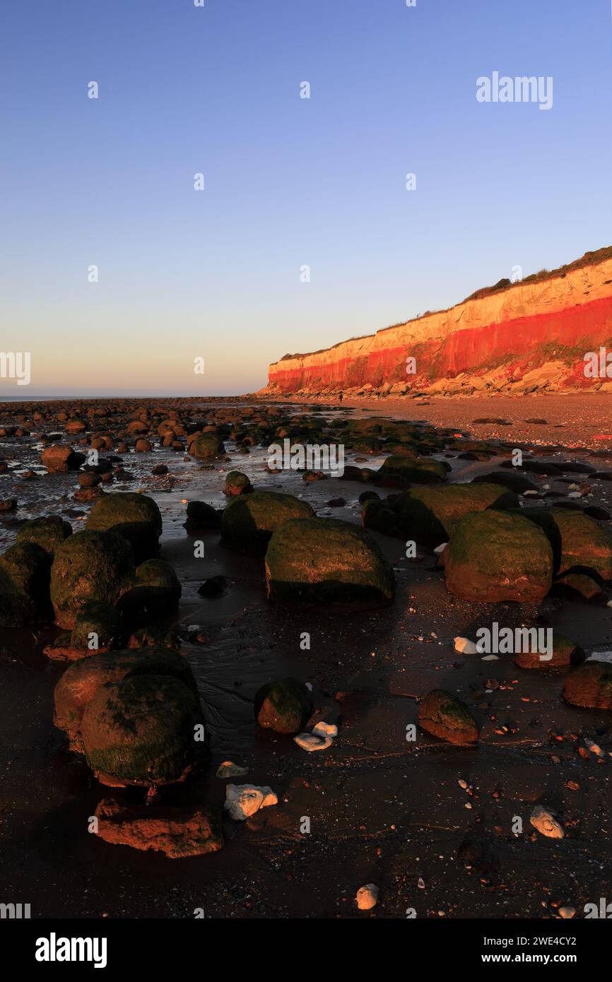 The Brownstone and Chalk Cliffs; Hunstanton town; North Norfolk Coast ...