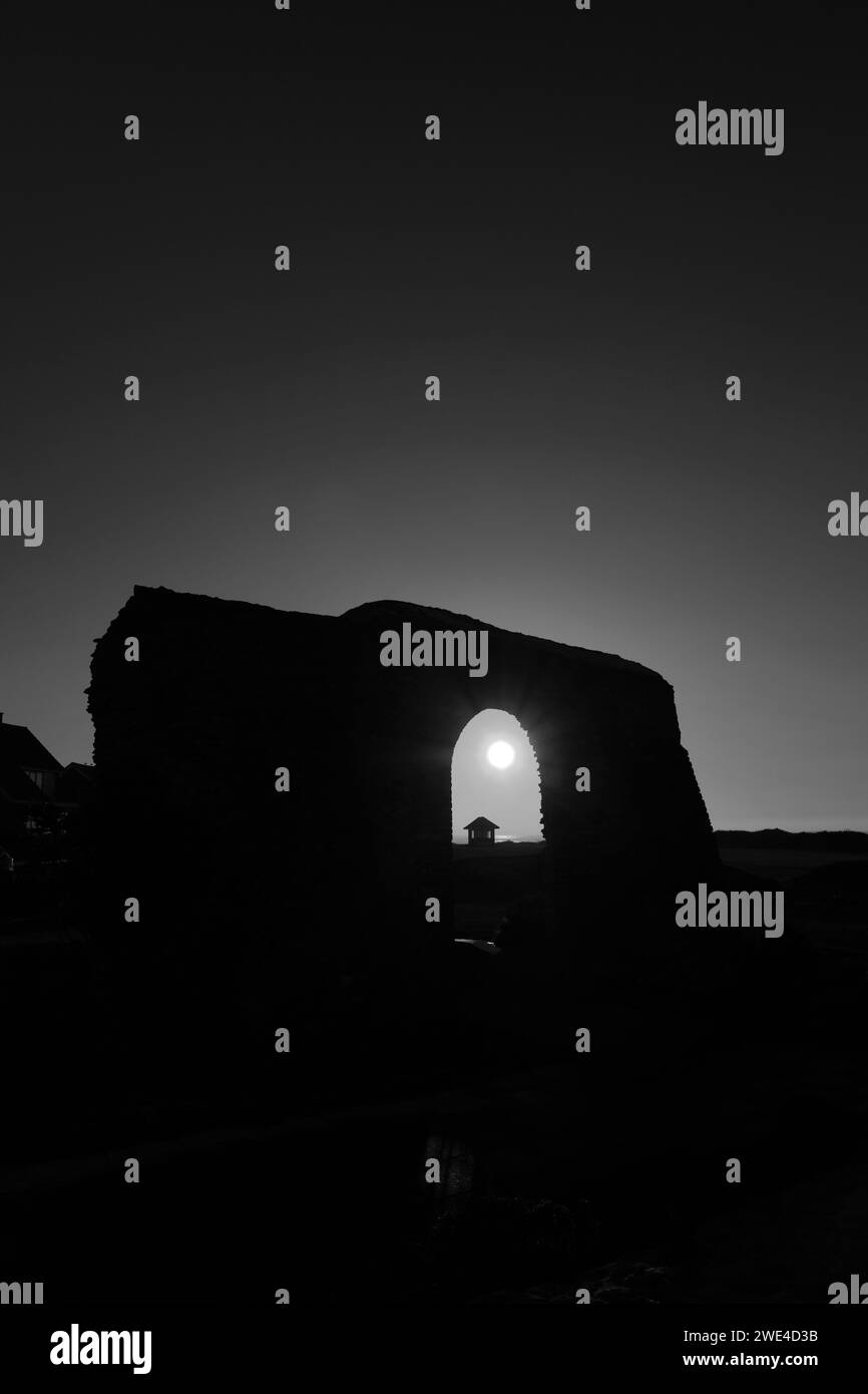 The ruins of St Edmund's Chapel, Hunstanton town, North Norfolk coast ...