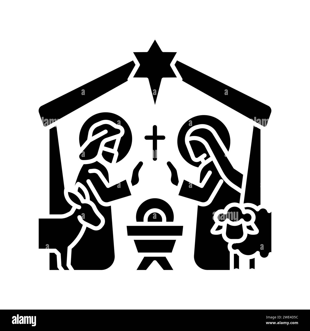 Christmas nativity scene holy Black and White Stock Photos & Images - Alamy