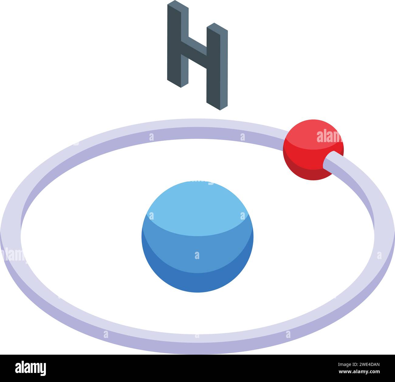 Hydrogen molecule icon isometric vector. Process h2. Water power Stock ...