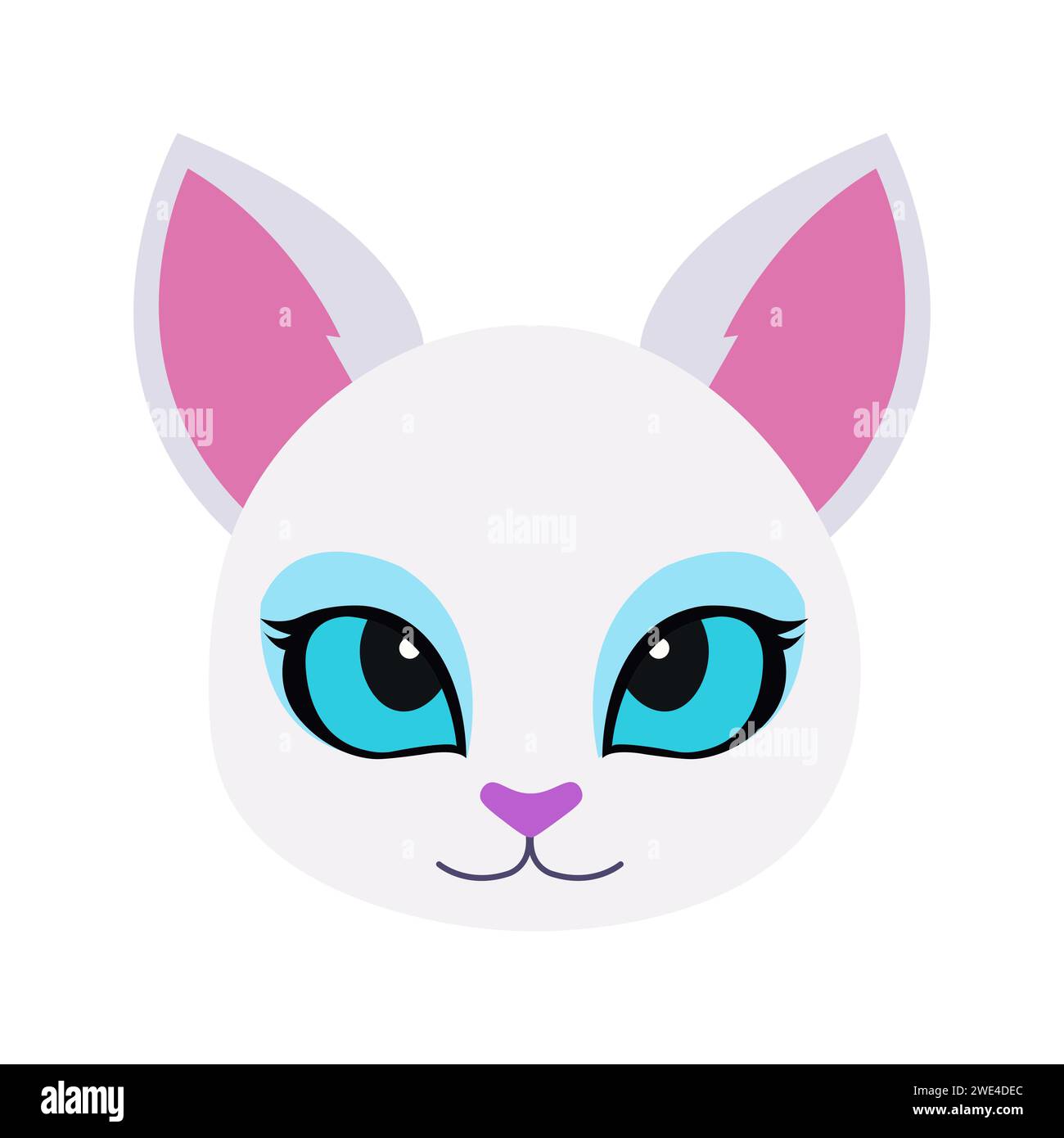 Cute Cat Head Cartoon Vector Illustration. Cat face avatar illustration ...