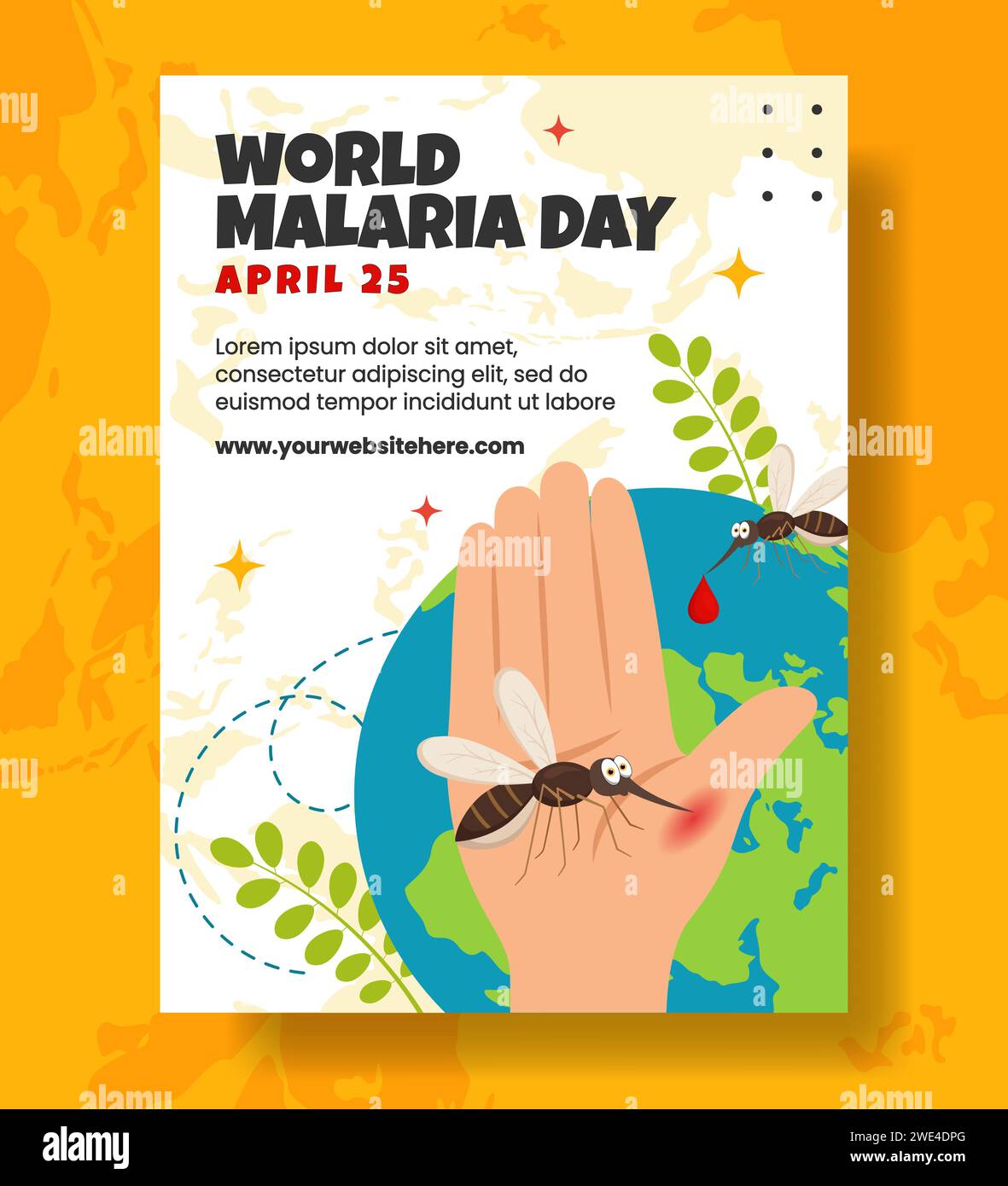 Malaria Day Vertical Poster Flat Cartoon Hand Drawn Templates ...