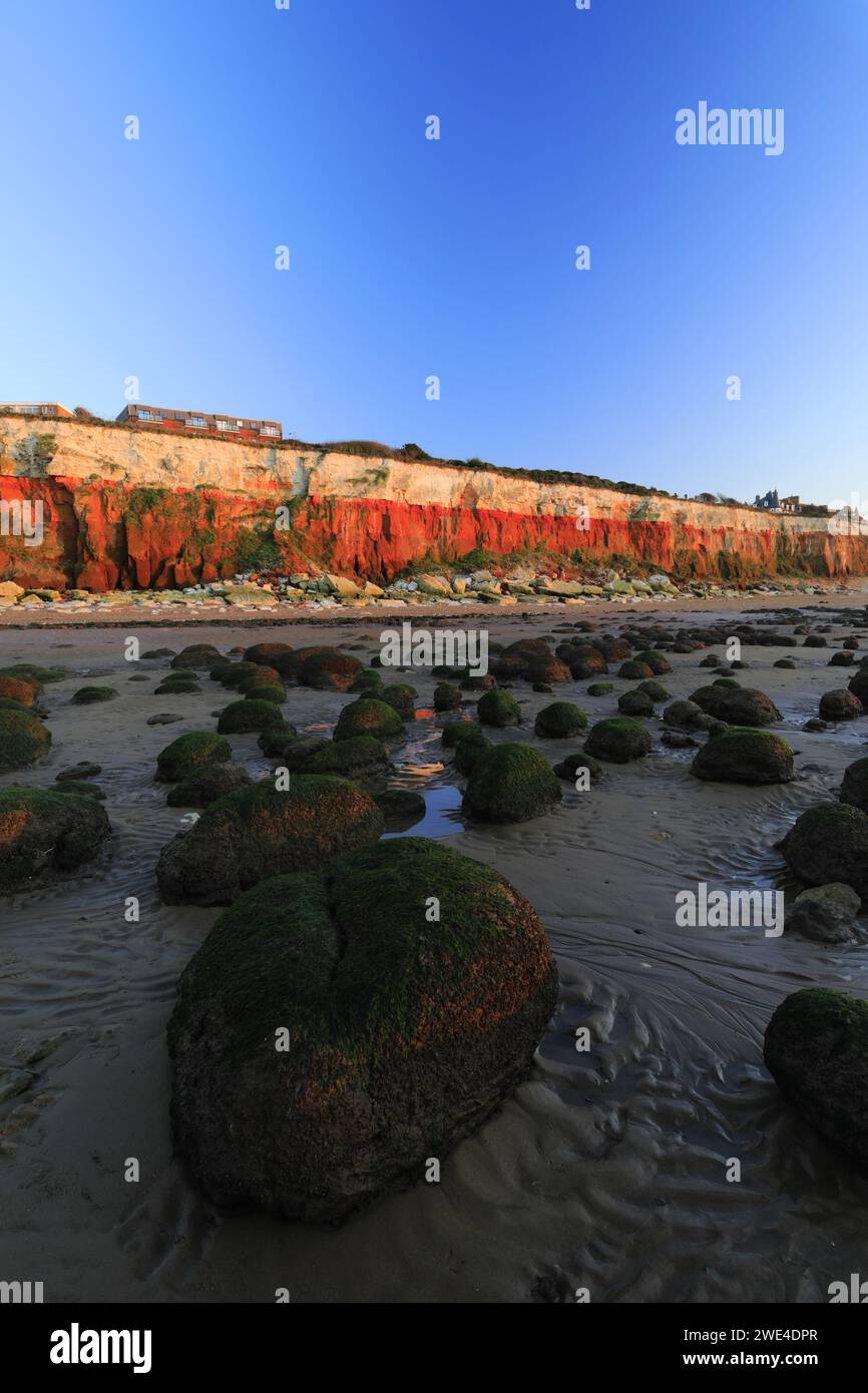The Brownstone and Chalk Cliffs; Hunstanton town; North Norfolk Coast ...