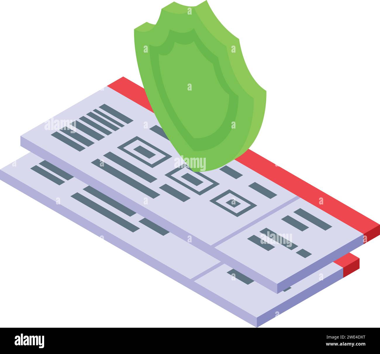 Secured airplane ticket icon isometric vector. Sanitary aviation. New ...
