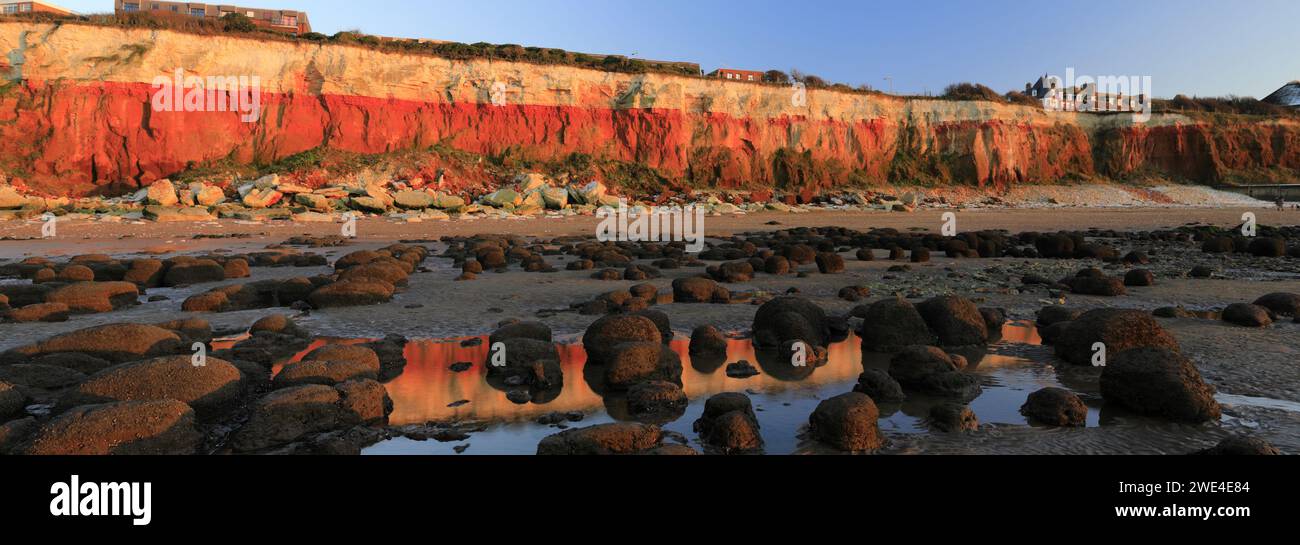 The Brownstone and Chalk Cliffs; Hunstanton town; North Norfolk Coast ...