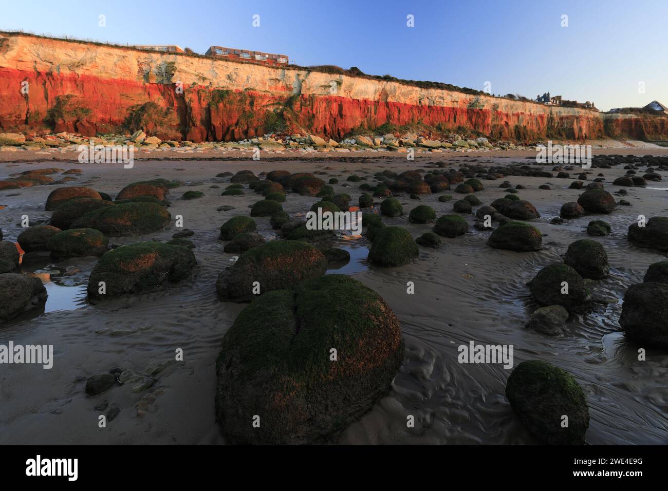 The Brownstone and Chalk Cliffs; Hunstanton town; North Norfolk Coast ...
