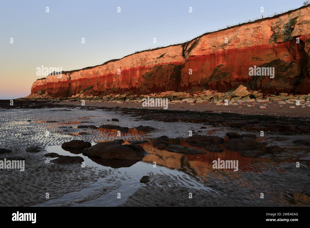 The Brownstone and Chalk Cliffs; Hunstanton town; North Norfolk Coast ...