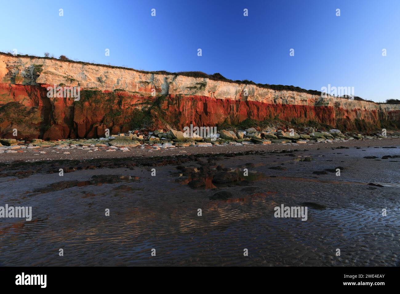 The Brownstone and Chalk Cliffs; Hunstanton town; North Norfolk Coast ...