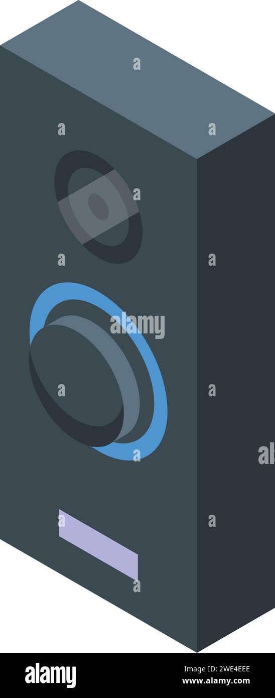 Press touch button icon isometric vector. Door bell. Wall press ...