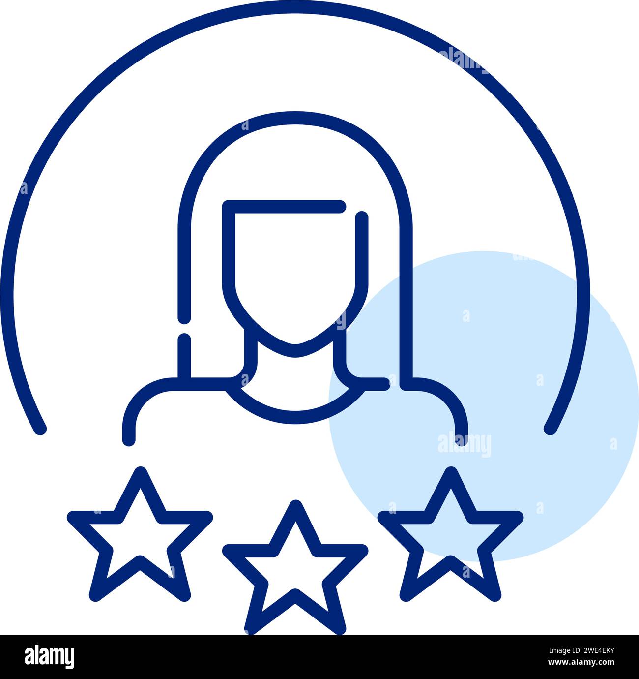 User star rating. Woman with long hair. Pixel perfect, editable stroke ...