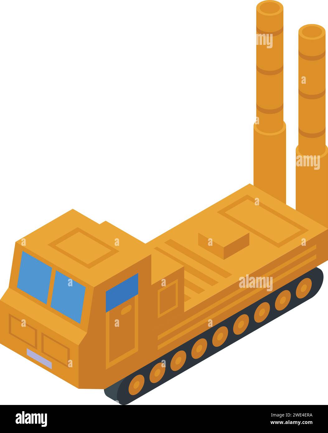 Ground missile machine icon isometric vector. Conflict unit. Model ...