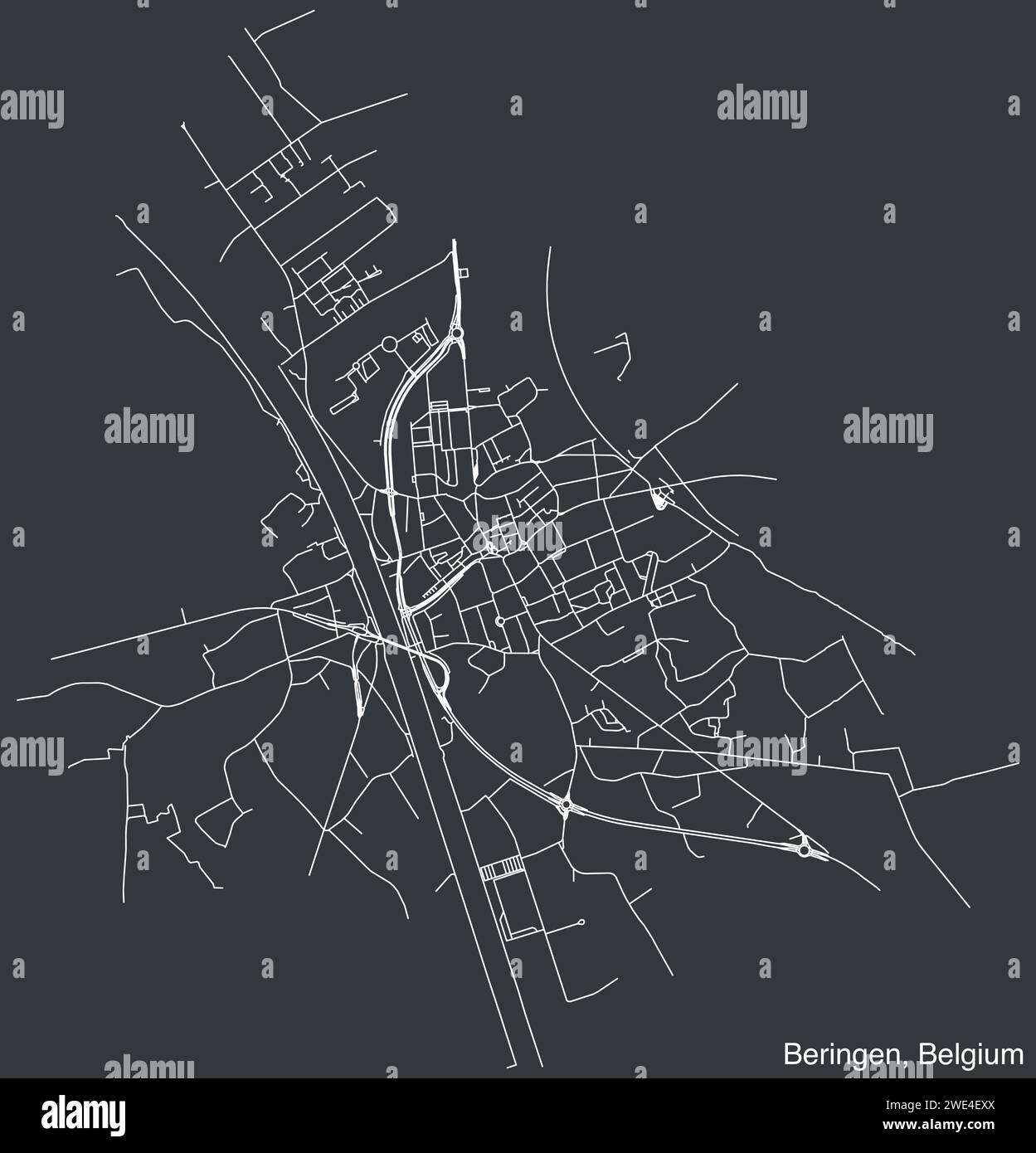 Street roads map of the BERINGEN CITY, BERINGEN Stock Vector Image ...