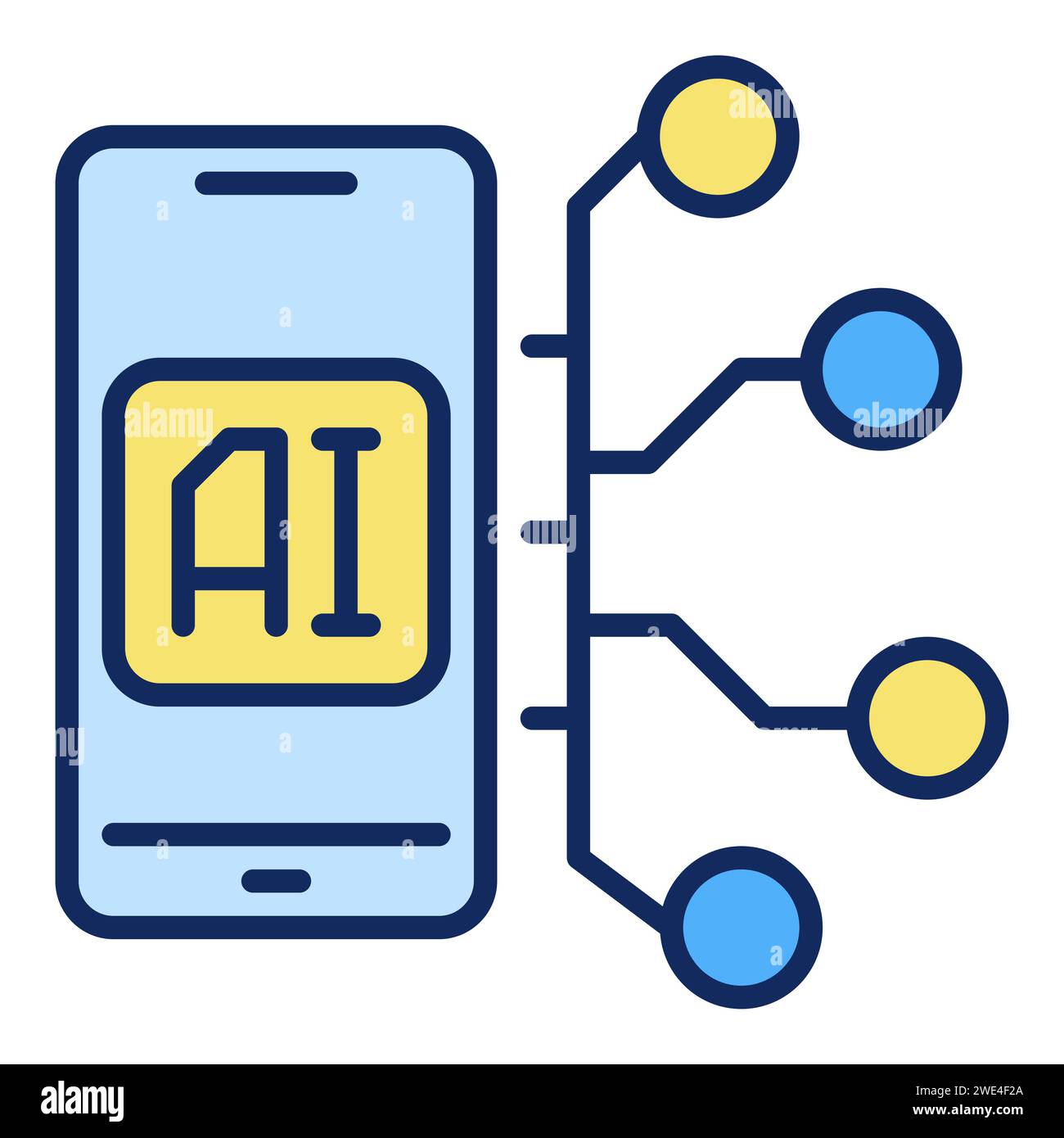 Artificial Intelligence Smart Phone Gadget vector AI Smartphone concept ...