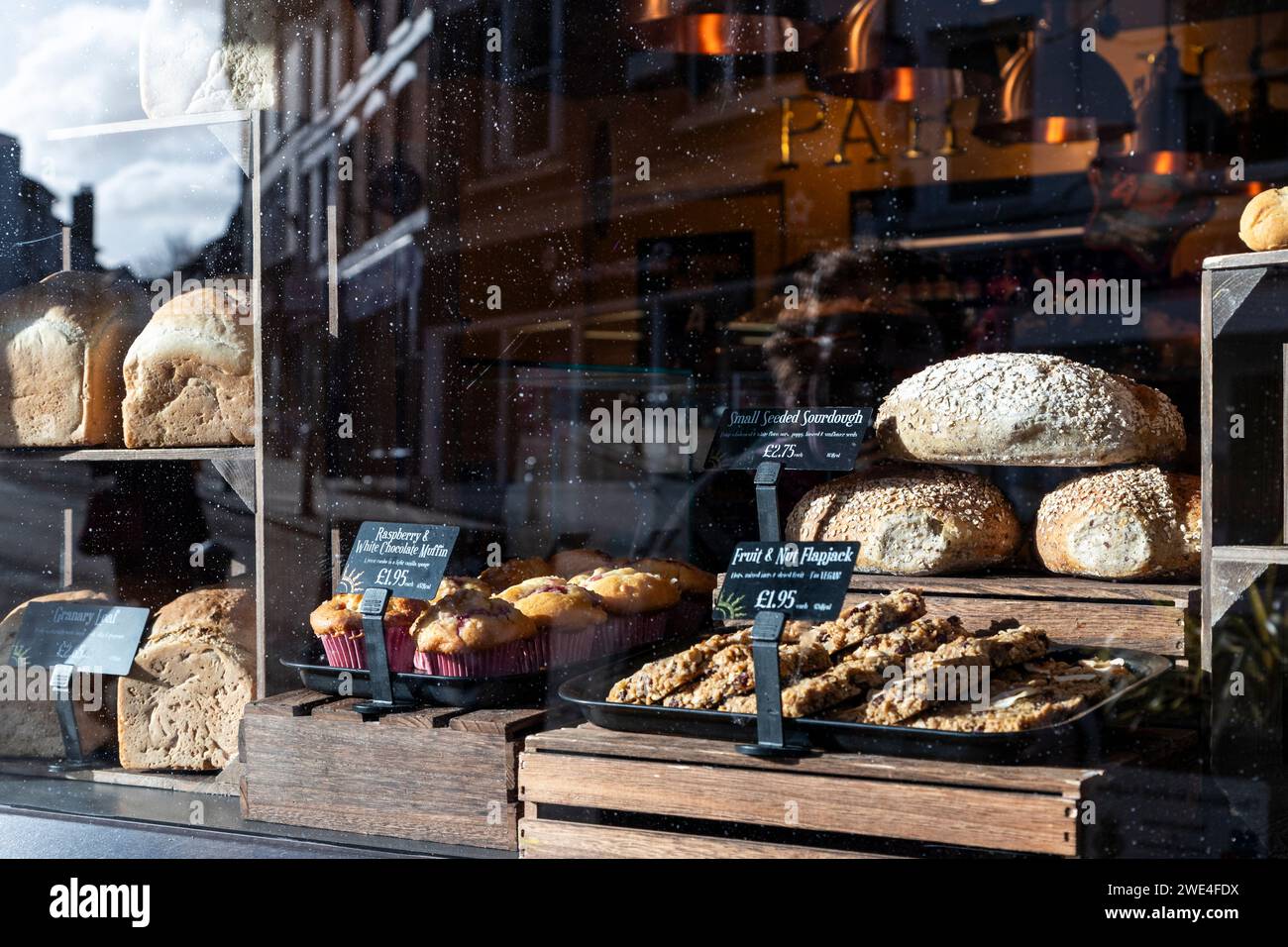 Bakery window, Ross on Wye, Herefordshire Stock Photo - Alamy