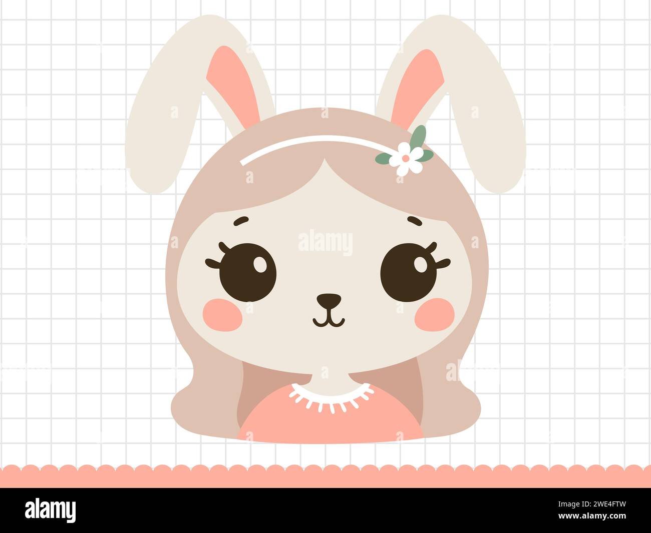 Doodle rabbit. Little bunny in cartoon style. Vector illustration Stock ...