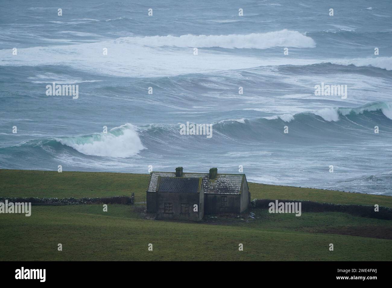 High Atlantic swells at Doolin, County Clare in the Republic of Ireland ...