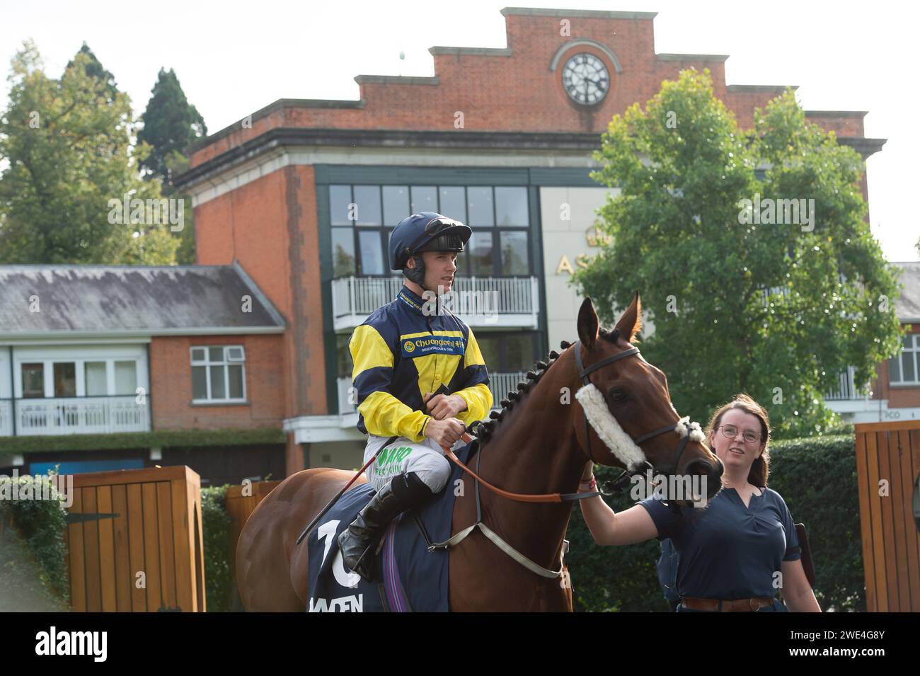 Ascot, Berkshire, UK. 7th October, 2023. Horse Orbaan ridden by jockey ...