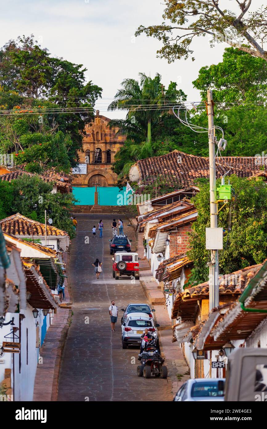 Barichara, Colombia - November 21st 2023: Narrow street of heritage ...