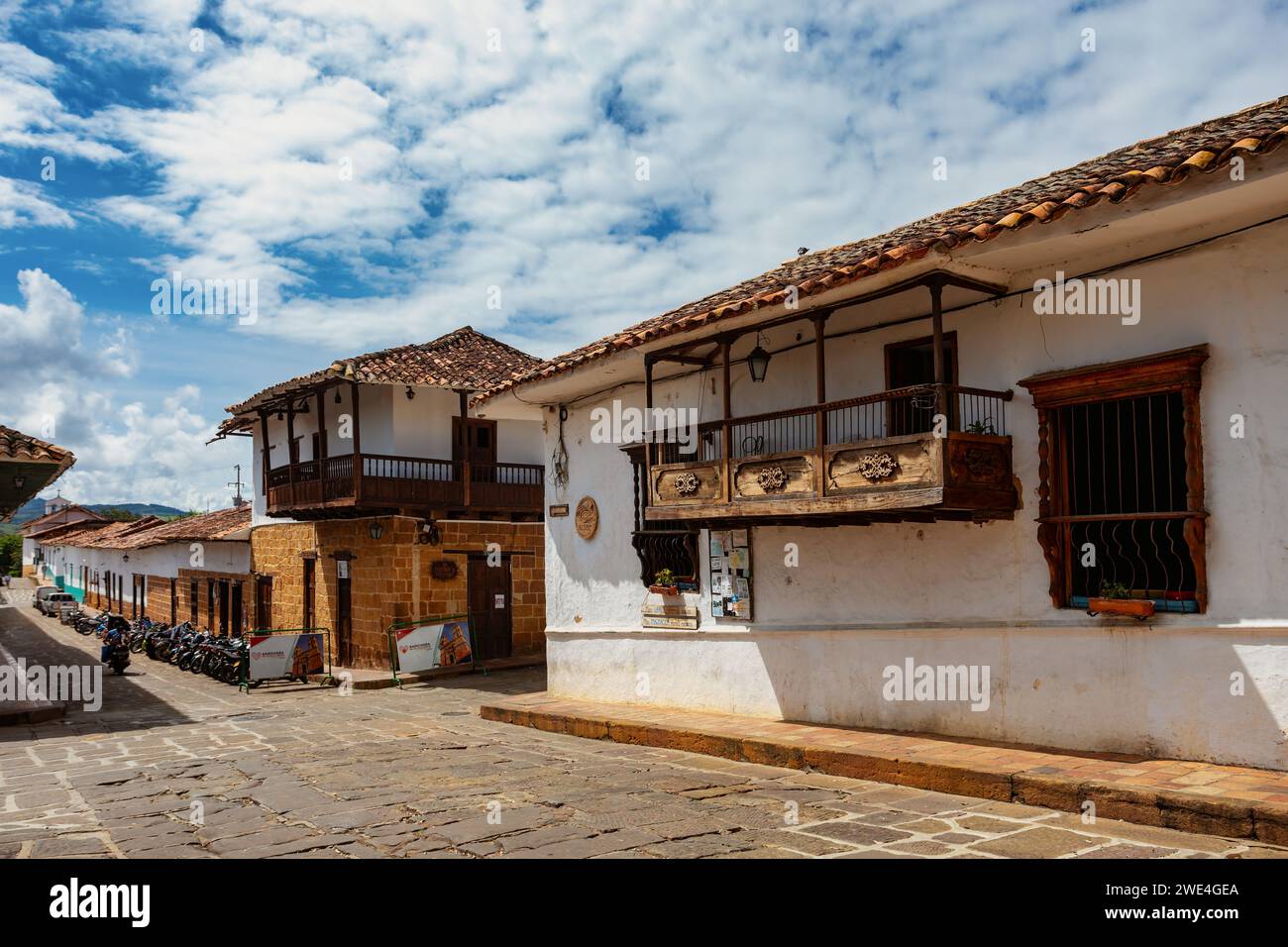 Barichara, Colombia - November 21st 2023: Narrow street of heritage ...