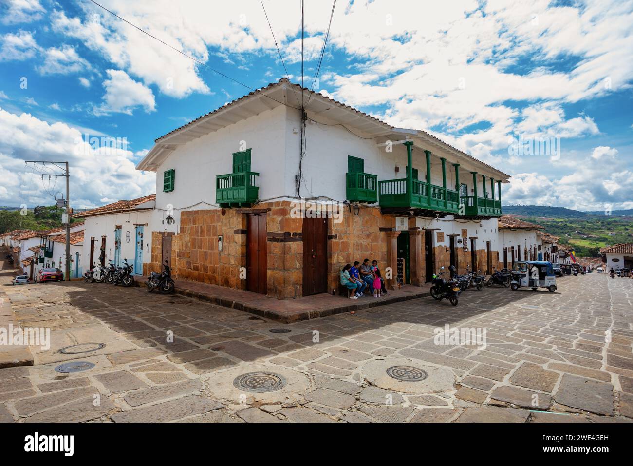 Barichara, Colombia - November 21st 2023: Narrow street of heritage ...