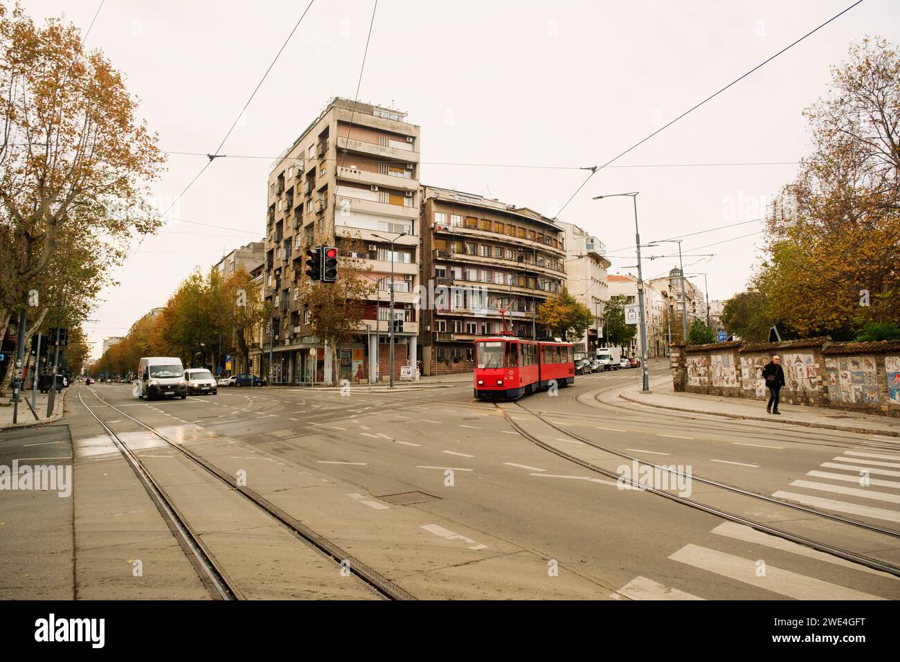 Belgrade, Serbia - December 2, 2023: Street view of the Kalemegdan area ...