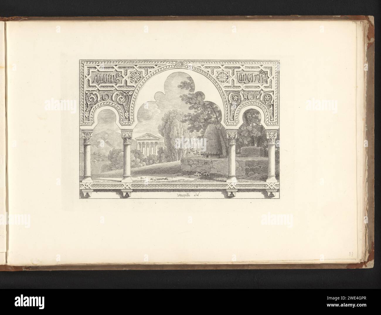 Landscape with a temple, Jean Lubin Vauzelle, 1818 - 1819 print Print ...