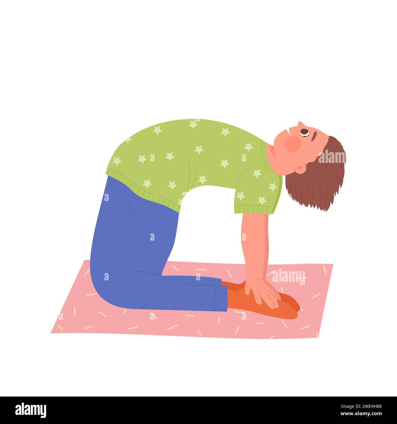 Little boy doing yoga exercise. Kid stretching, kids practicing yoga ...