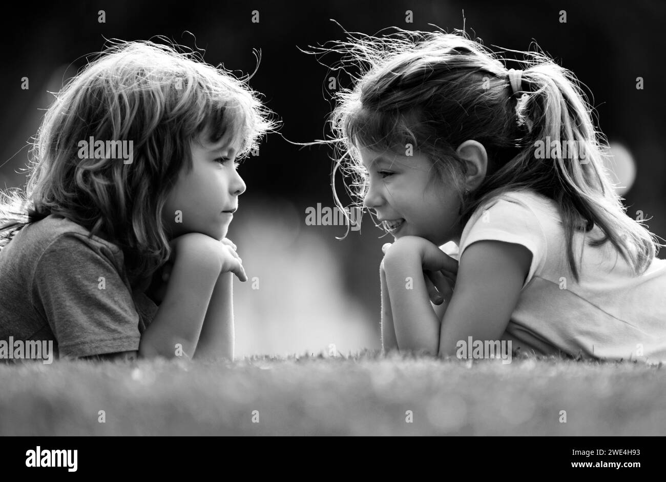 Kids cute couple in love. Children relationships. Little boy girl ...