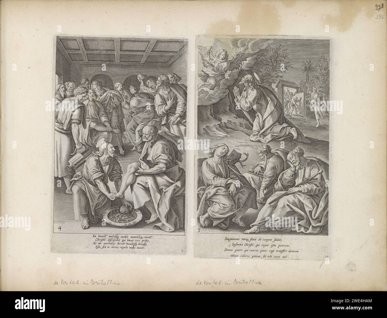 Christ in the Court of Getsemane, 1643 print Christ prays in the court ...